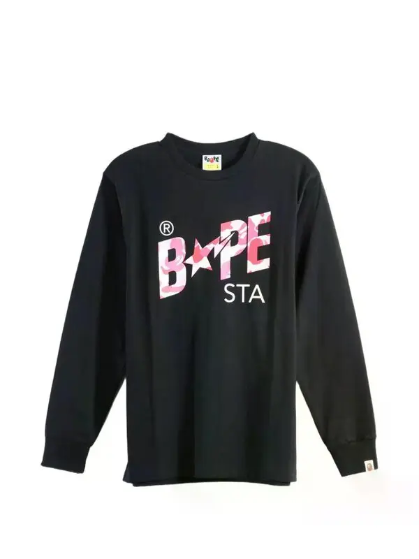 A BATHING APE Logo-print Long-sleeve T-shirt - Black