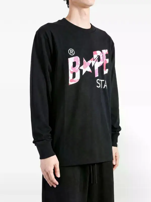 A BATHING APE Logo-print Long-sleeve T-shirt - Black
