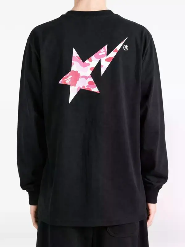 A BATHING APE Logo-print Long-sleeve T-shirt - Black