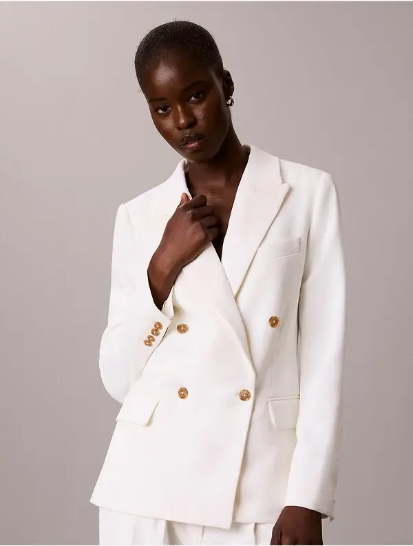 Calvin Klein Effortless Crepe Double Breasted Blazer