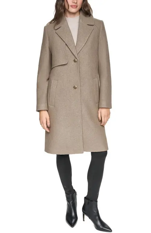 Andrew Marc Besette Boiled Wool Blend Coat - Brindle