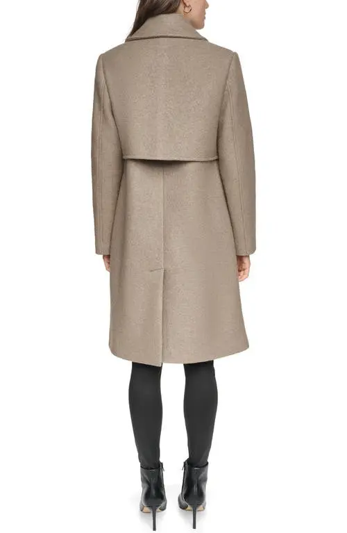 Andrew Marc Besette Boiled Wool Blend Coat - Brindle