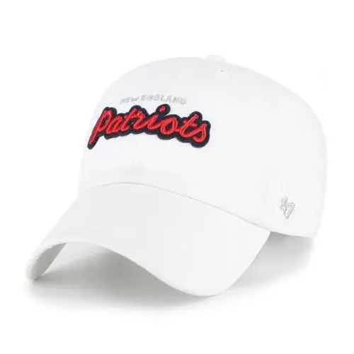 '47 New England Patriots Trendy Script Clean Up Adjustable Hat - White