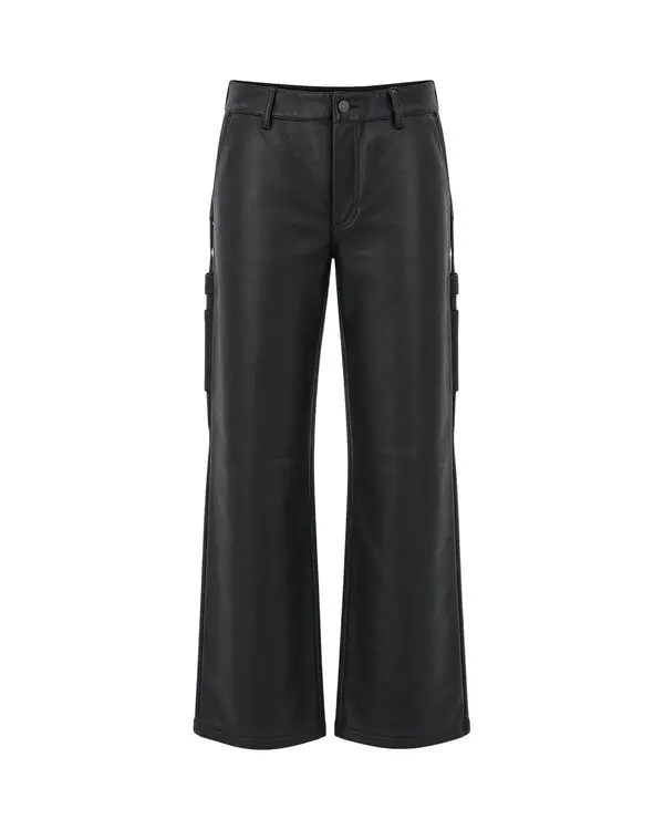 Carhartt Work In Progress Faux Leather Flared Cargo Trousers
