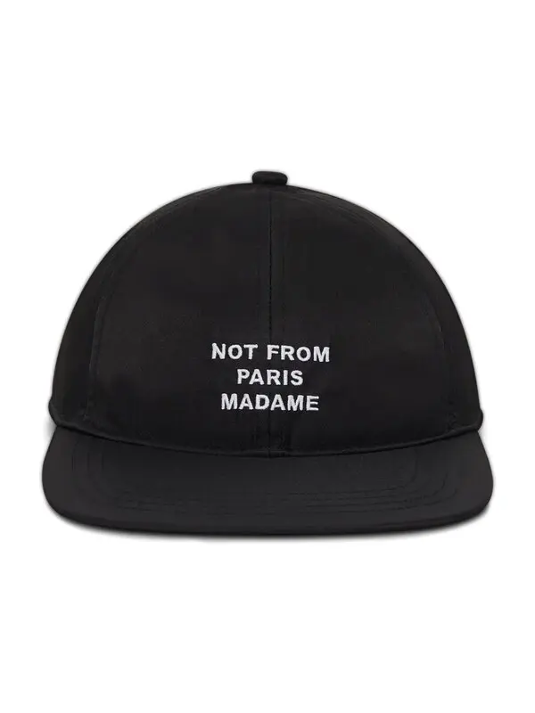 Drole De Monsieur Flat Visor Hat With Embroidered Eyelets And Front Slogan