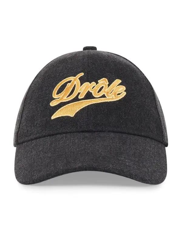 Drole De Monsieur Curved 6-panel Cotton Baseball Cap With Embroidered Logo