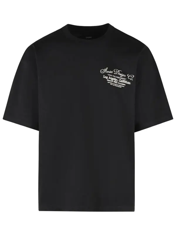 Amiri Logo Crew Neck T-shirt With Mini Chest And Back Print