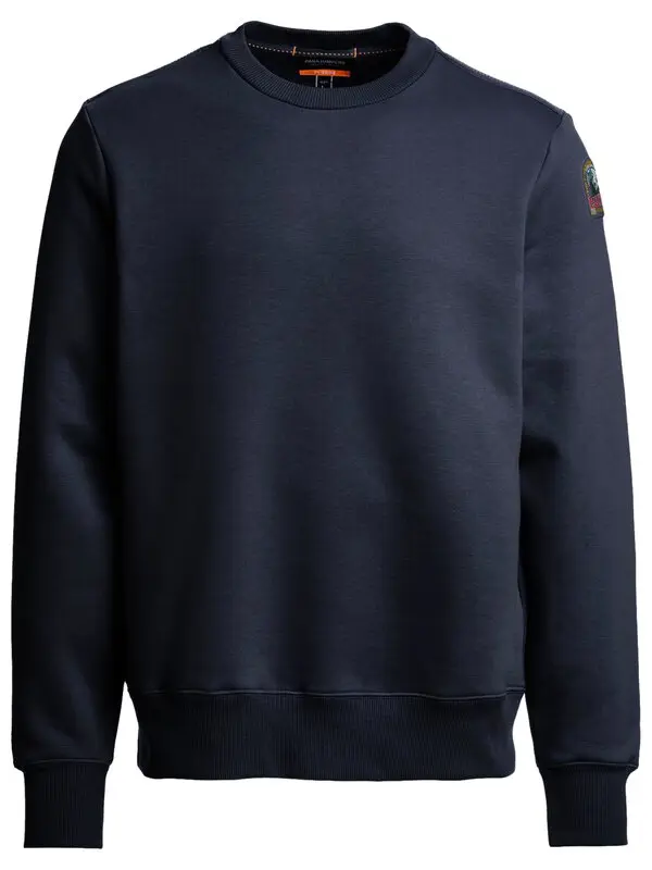 PARAJUMPERS Fleece-lined Ribbed Crewneck Sweatshirt With Sleeve Patch