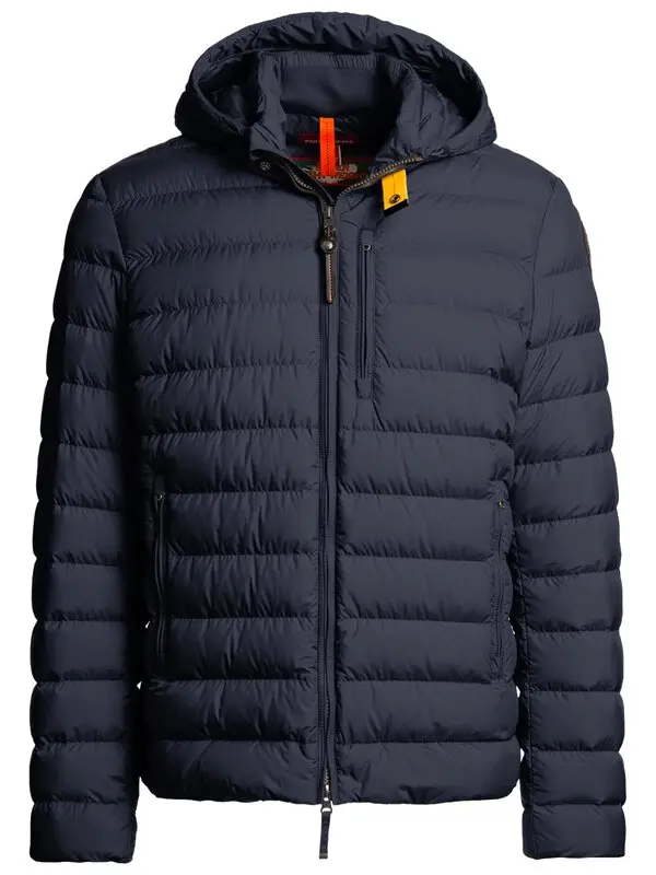 PARAJUMPERS Slim-fit Hooded Down Puffer Jacket With Adjustable Drawstring Hood & Underarm Ventilation - Blu