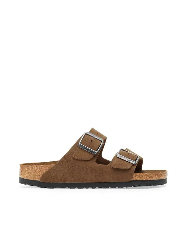 BIRKENSTOCK Suede Double-buckle Footbed Sandals - Dark Tea