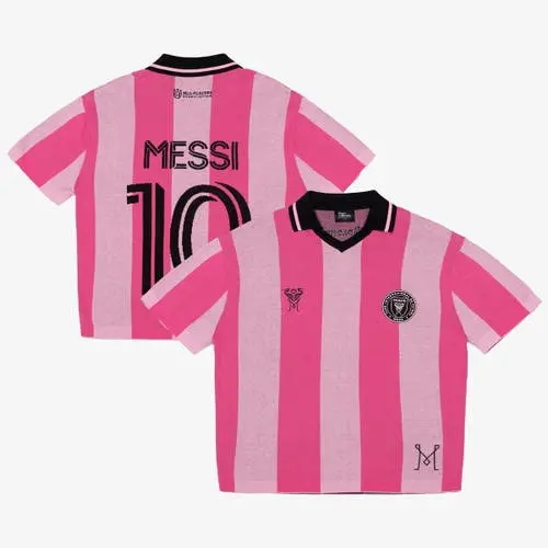 PEACE COLLECTIVE Lionel Messi Inter Miami Cf Knit Fashion Top - Pink