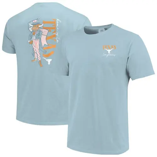 IMAGE ONE Texas Longhorns Americana Mascot Comfort Colors T-shirt - Light Blue