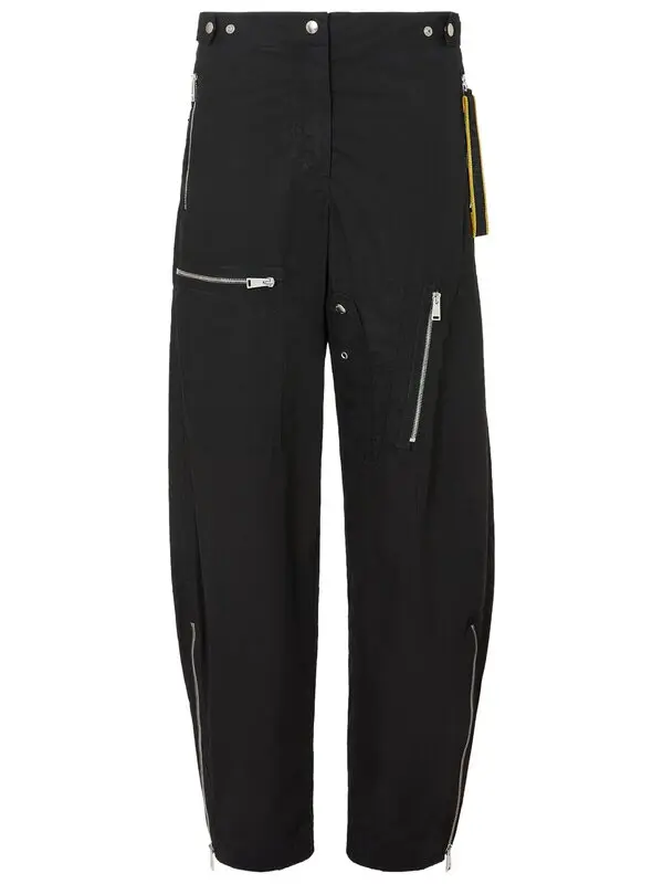 Fendi Utility Parachute Canvas Ski Trousers With Adjustable Side Tabs - Nero