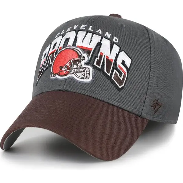 '47 Cleveland Browns Split Block Mvp Adjustable Hat - Charcoal