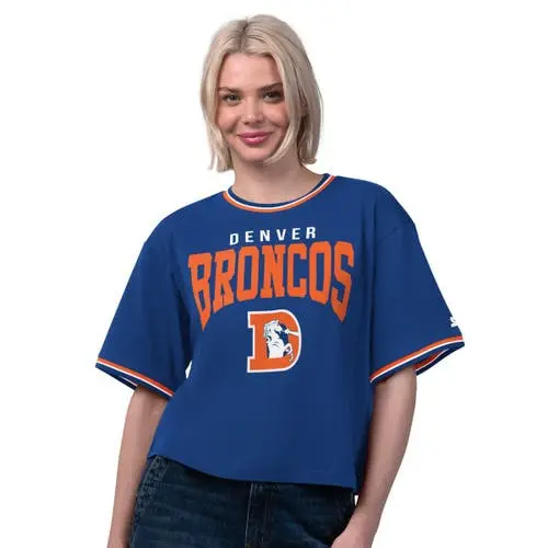 STARTER Denver Broncos Vintage Ace Cropped T-shirt