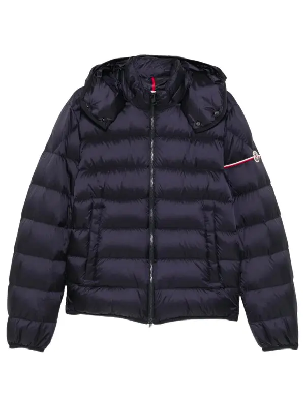 Moncler Down-filled Puffer Coat With Detachable Hood, Nylon Lining And Logo Patch