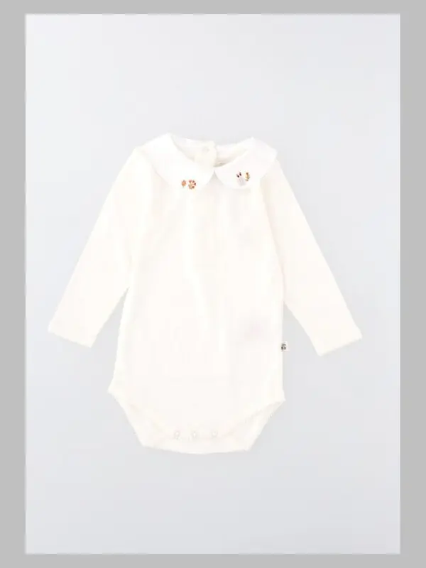 Bonpoint Baby Swan Long Sleeve Bodysuit