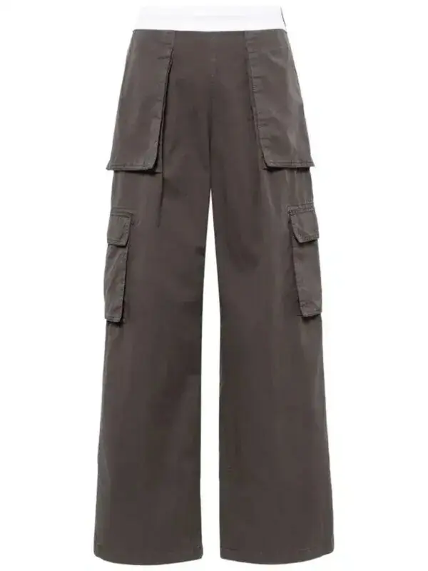 Alexander Wang Cargo Trousers In Cotton With Elasticated Waistband