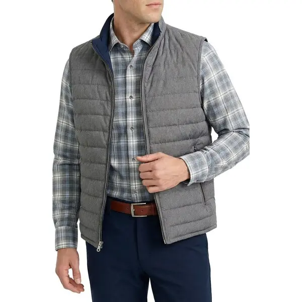 Scott Barber Reversible Puffer Vest - Grey
