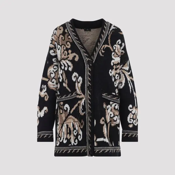Etro Wool Cardigan Sweater For - Black