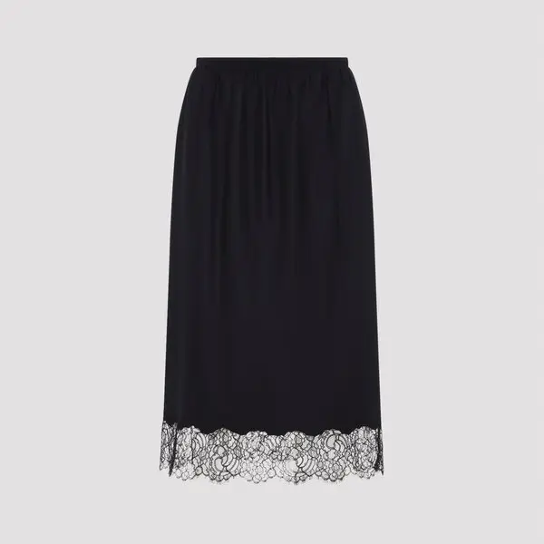 Carven Pull-on Wool-cotton-silk Midi Lingerie Skirt