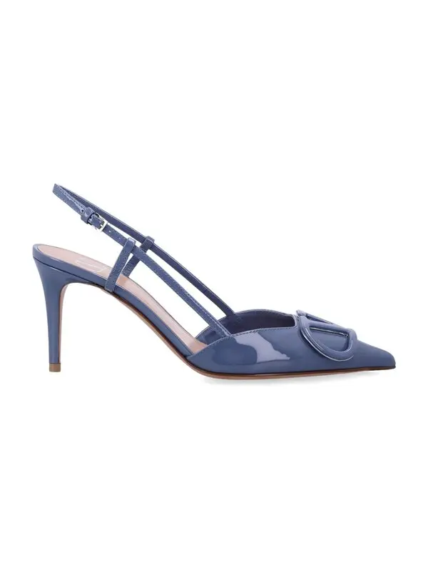 Valentino Garavani Patent Leather Slingback Pump - Blu