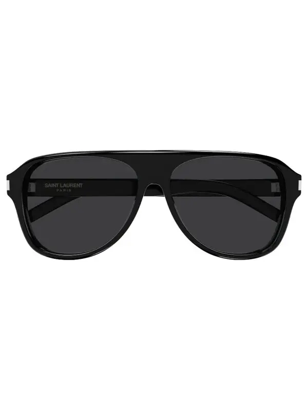 Saint Laurent Engraved Temples Mini Sunglasses With Metal Hinge Detail, 100% Uva/uvb Protection - Nero