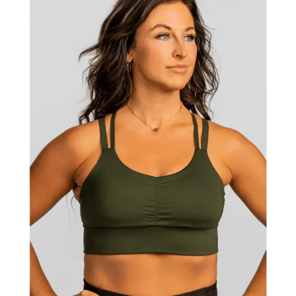 HANDFUL Double Down Bra - Juniper Green