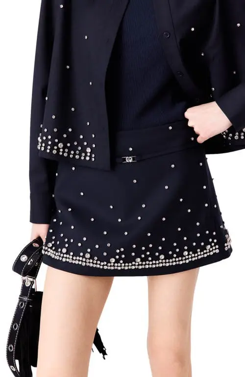 Maje Rhinestone Layered Skort