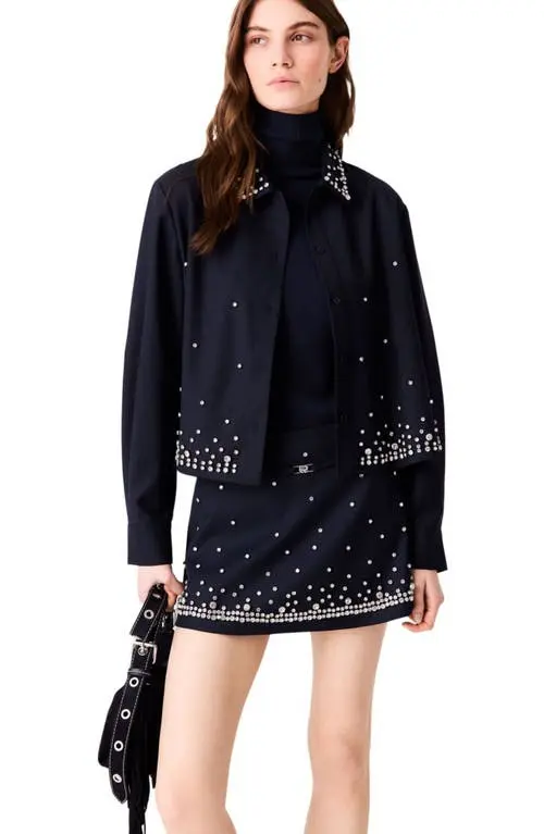 Maje Rhinestone Layered Skort