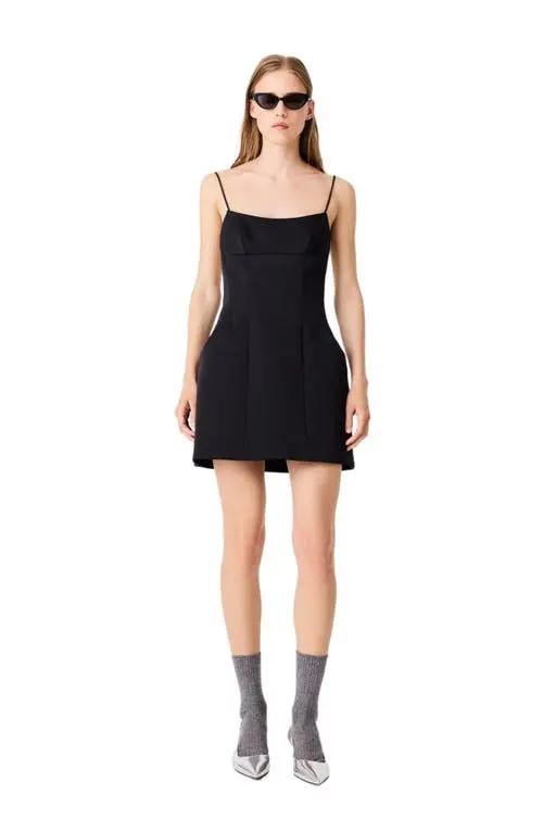 Maje Short Backless Satin Dress