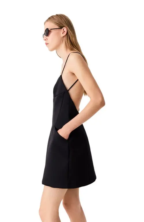 Maje Short Backless Satin Dress