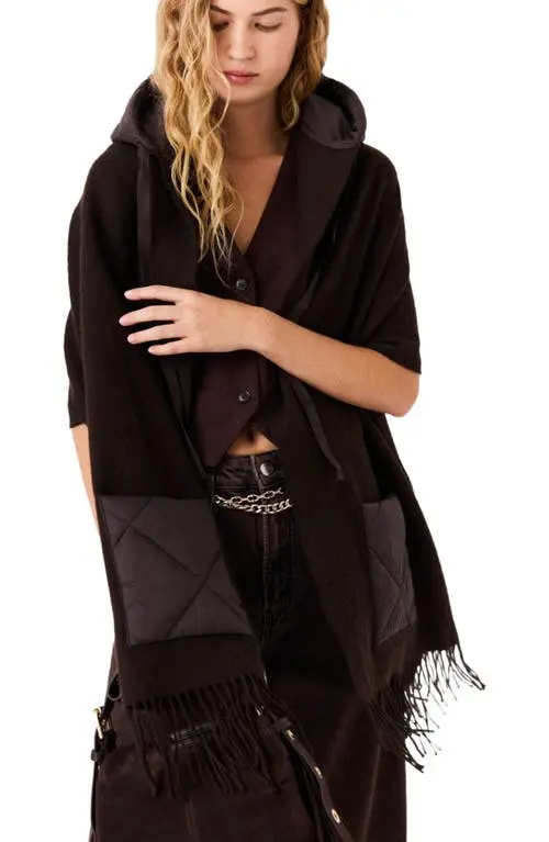 Maje Hooded Wool Scarf
