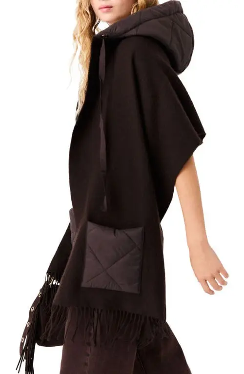 Maje Hooded Wool Scarf