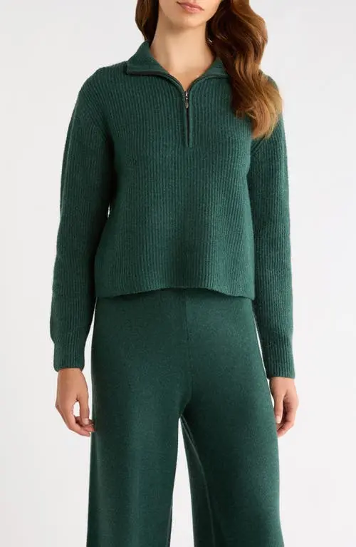 Marine Layer Chalet Quarter Zip Sweater - Pine