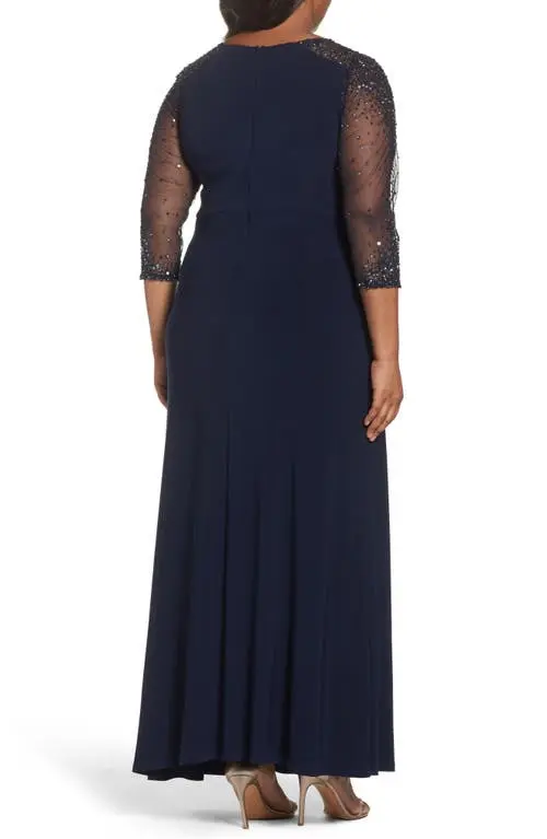 Adrianna Papell Embellished Jersey Gown