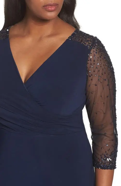 Adrianna Papell Embellished Jersey Gown