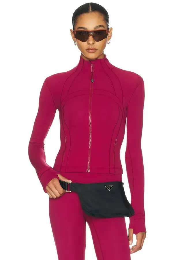 Lululemon Define Nulu Cropped Jacket In Burgundy - Raspberry Rave