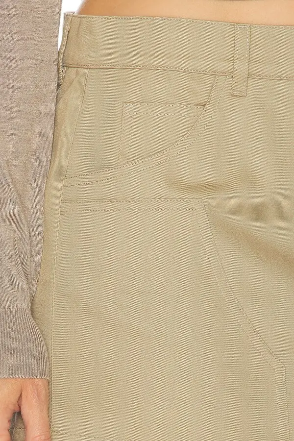 Renggli Cotton Sateen Cargo Skirt - Khaki