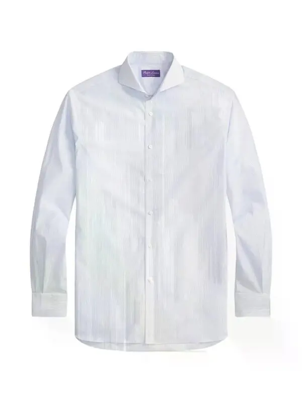 Ralph Lauren Purple Label Striped Cutaway-collar Shirt - Blue