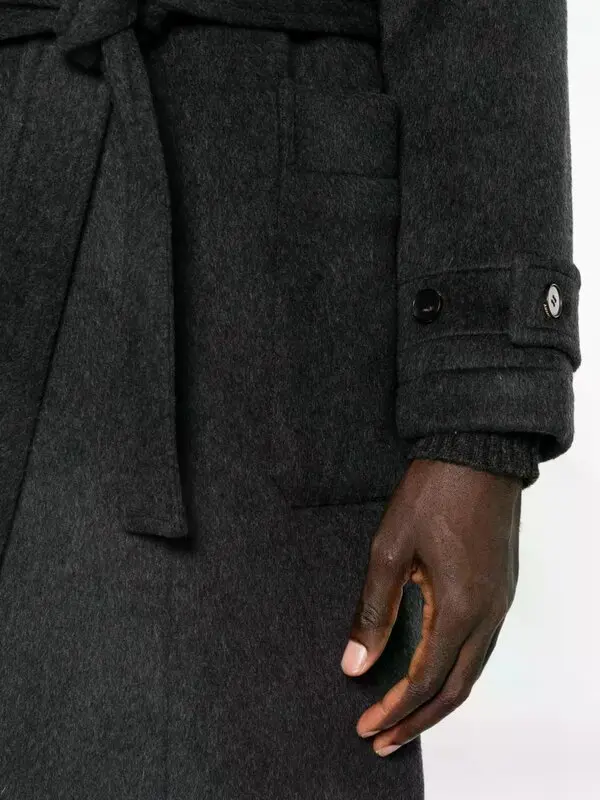 AMARANTO Belted Button-fastening Coat