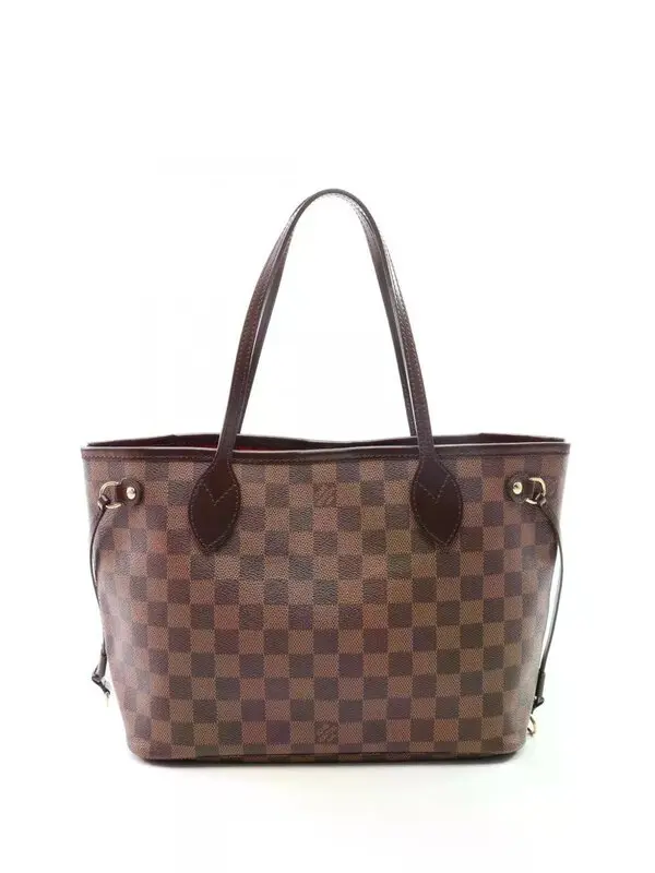 LOUIS VUITTON 2010 Damier Ebene Neverfull Pm Tote Bag