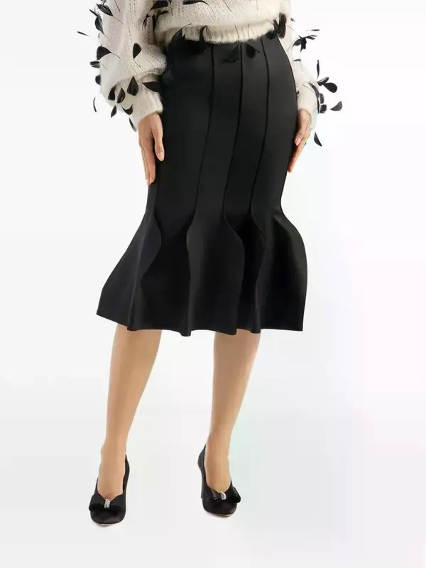 GENNY Panelled Fluted Midi Skirt