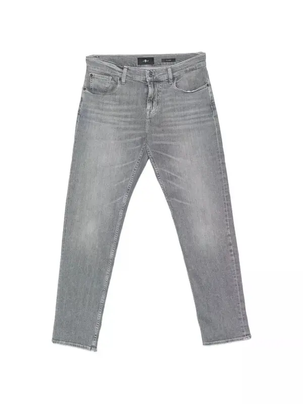 7 For All Mankind Faded Straight-leg Jeans