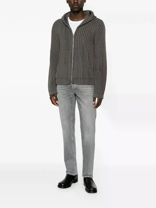 7 For All Mankind Faded Straight-leg Jeans