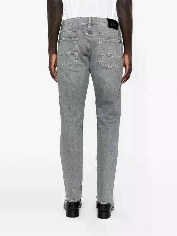 7 For All Mankind Faded Straight-leg Jeans
