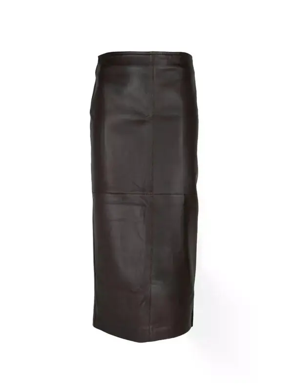 A.L.C. Marta Panelled Leather Midi Skirt - Brown