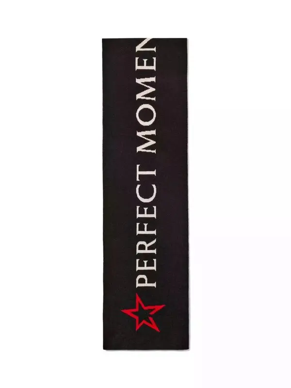 Perfect Moment Wool North-star-logo Scarf - Black