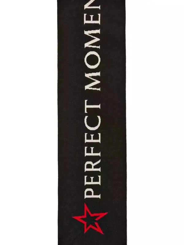 Perfect Moment Wool North-star-logo Scarf - Black