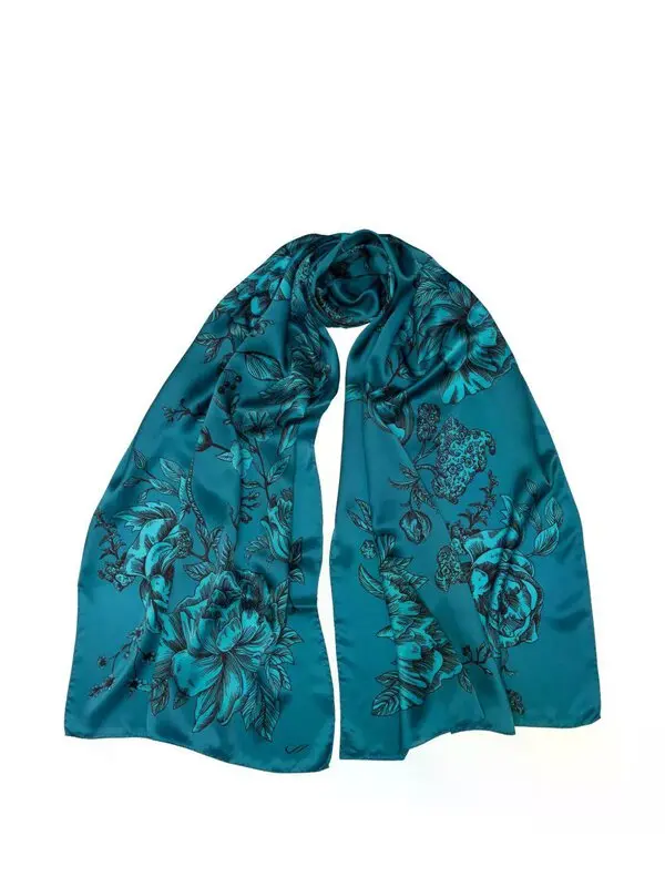ELIZABETTA Isabella Floral-print Scarf - Blue